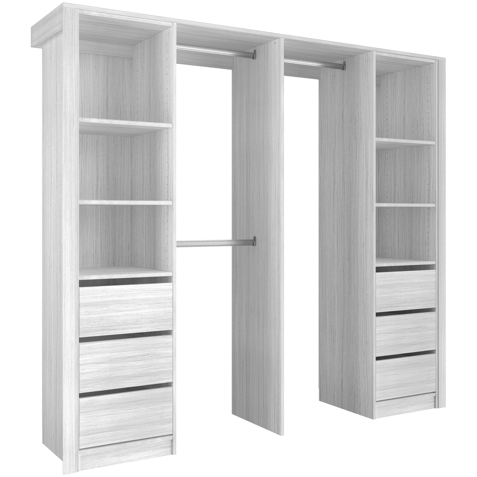 2100 - 2400mm Mist Pack 6 Opening Built in Wardrobe Package - Lugna Online