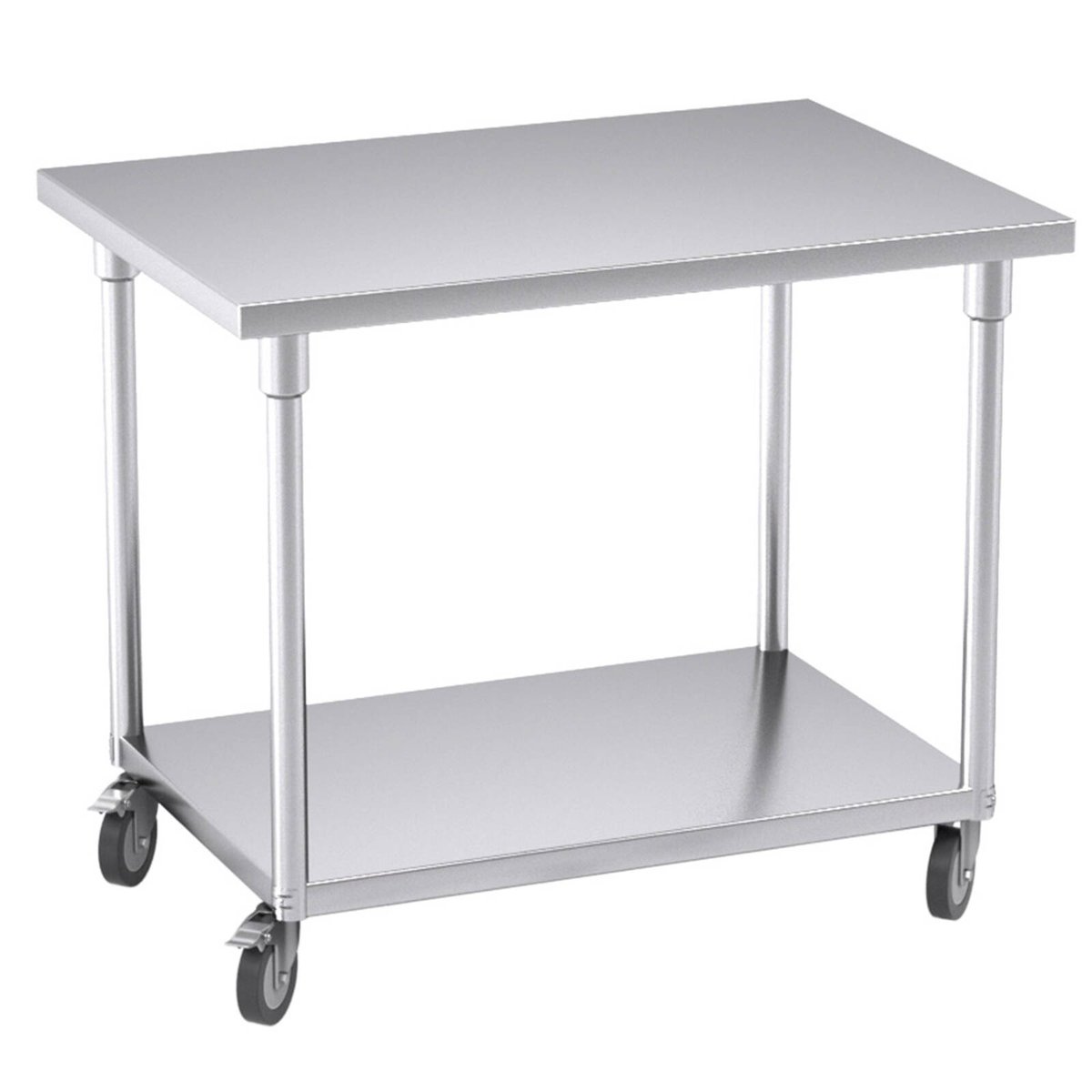 Soga 100cm Stainless Steel Work Bench with Wheels - Bunnings Australia