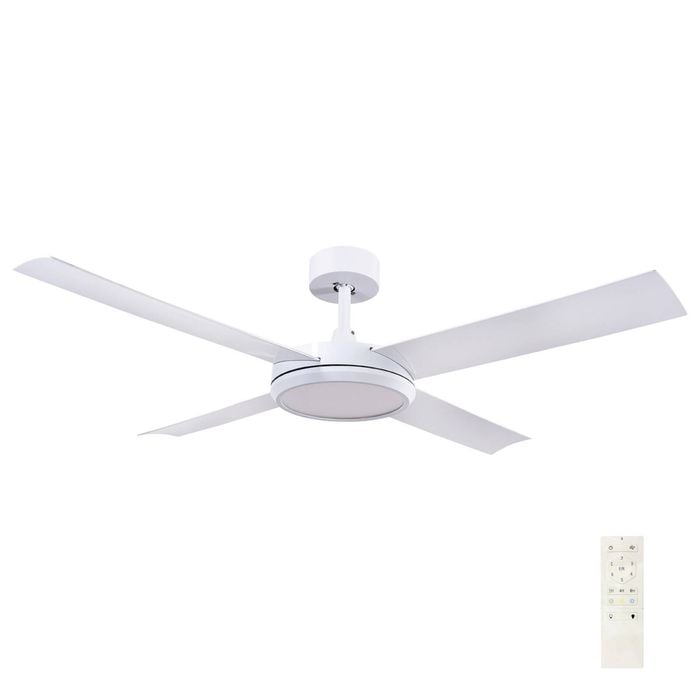 Brilliant 52" White LED CCT Inaya DC Ceiling Fan - Bunnings Australia