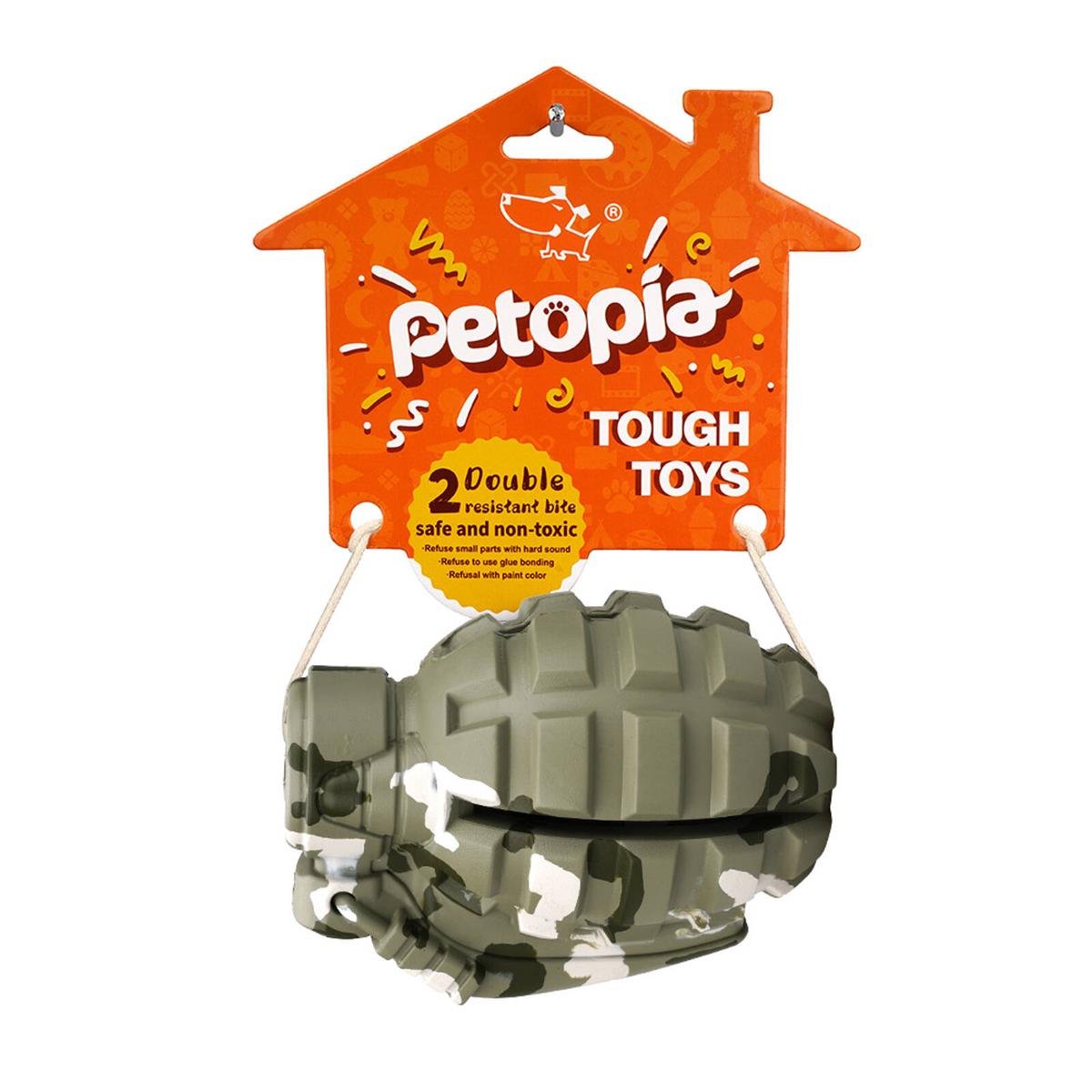 Petopia Ultra Tough 11cm Rubber Hand Grenade Dog Toy - Assorted - Bunnings Australia