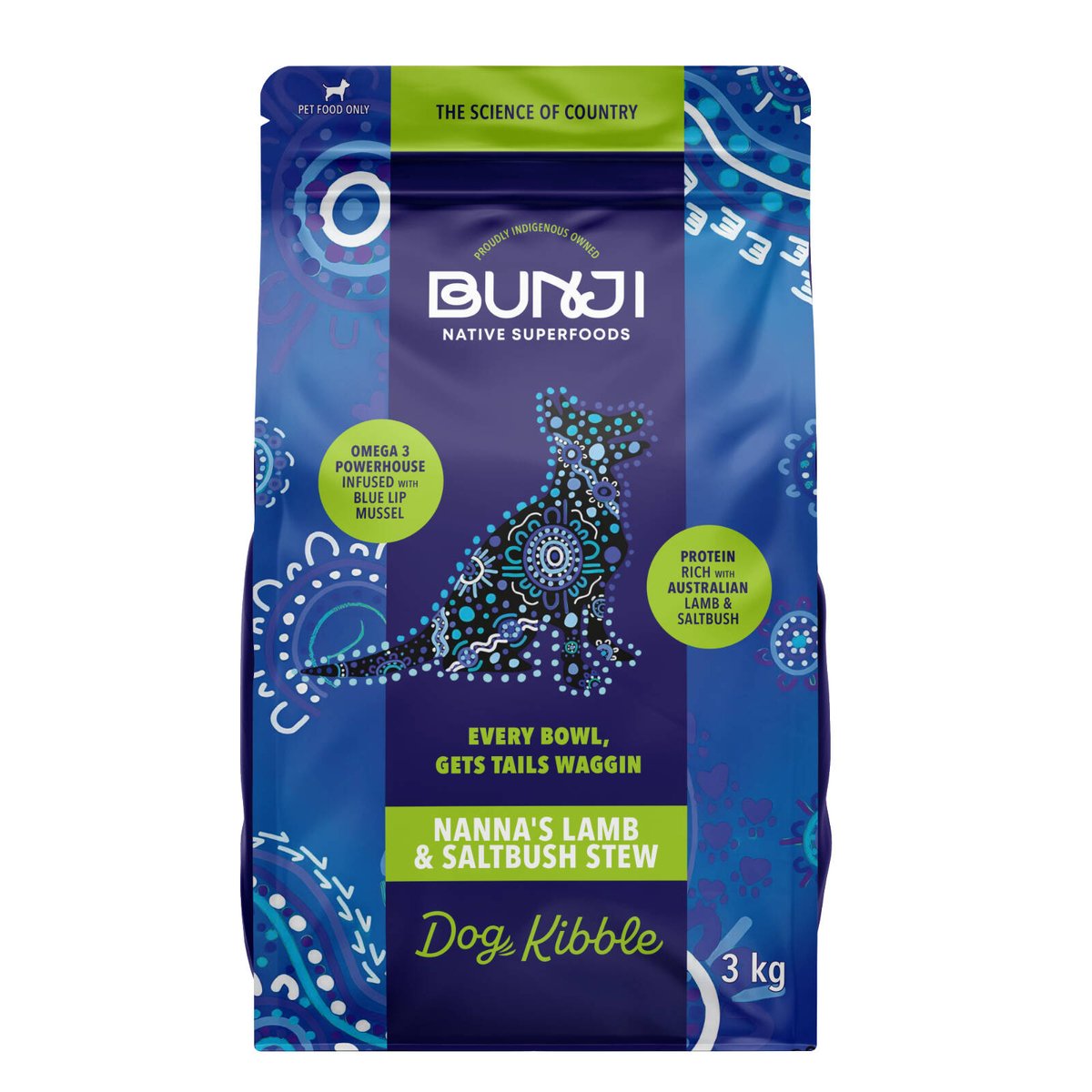 Bunji- Nanna's Lamb & Saltbush Stew Kibble 3 kg - Bunnings Australia