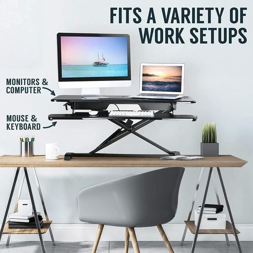 Viviendo Height Adjustable Desk Riser Sit Stand Computer Office ...