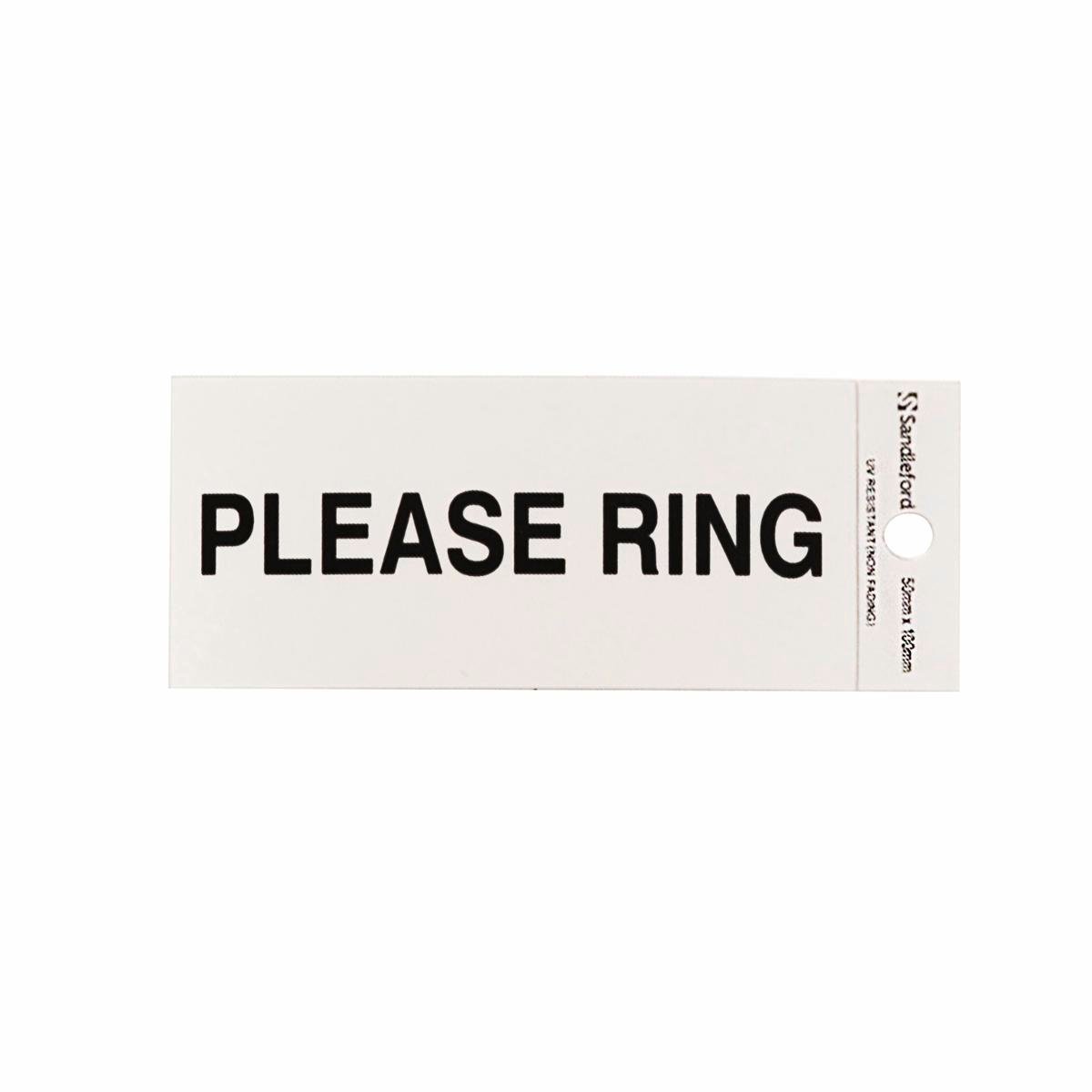 Sandleford 100 x 50mm Please Ring Silver Self Adhesive Sign - Bunnings ...