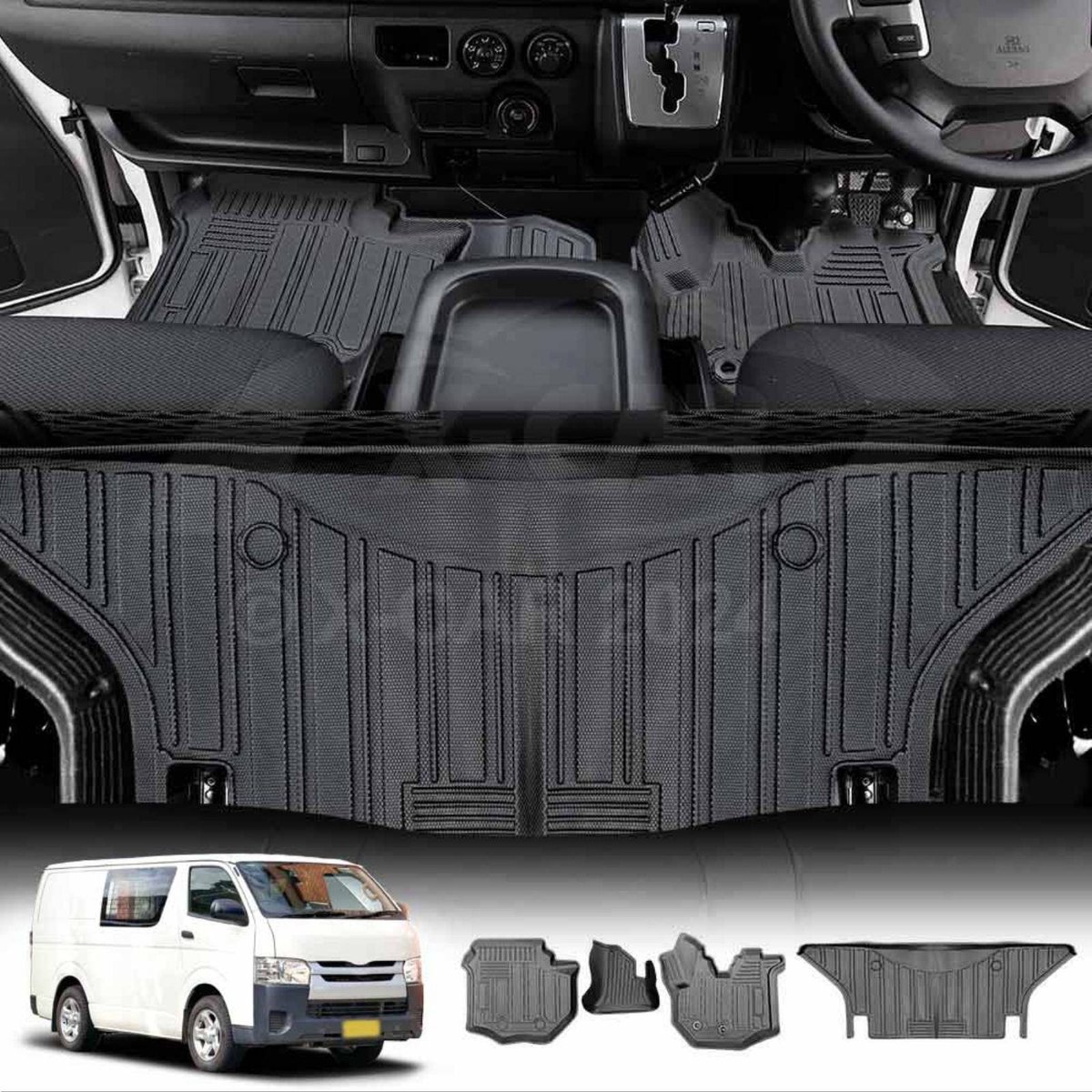3D Floor Mats for Toyota HiAce Van 2015-2019 Customized All Weather Car ...