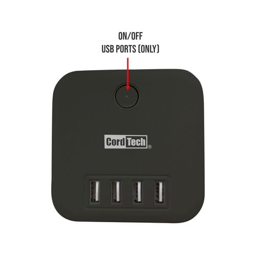 CordTech 3 Outlet Desktop Charging Kit With Wireless Charger And USB ...