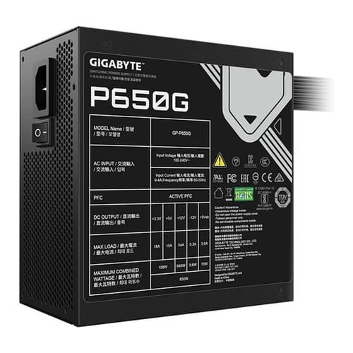 Gigabyte P650G 80+Gold 650W Power Supply [GP-P650G] - Bunnings Australia