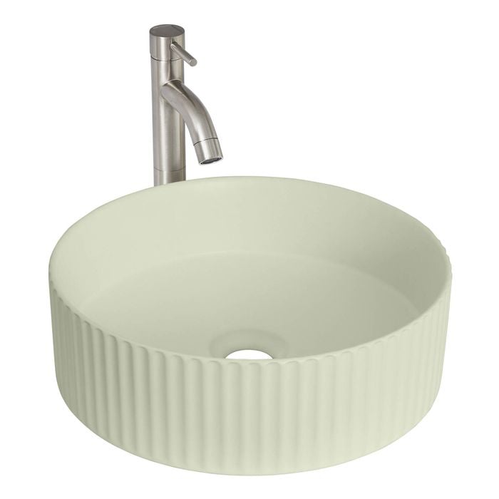 CIBO Sage Green Fluted Round Basin - Bunnings Australia