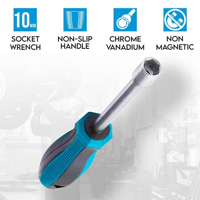10mm Nut Driver 6-Point Hex Nut Socket Wrench Screwdriver Non-Magnetic ...