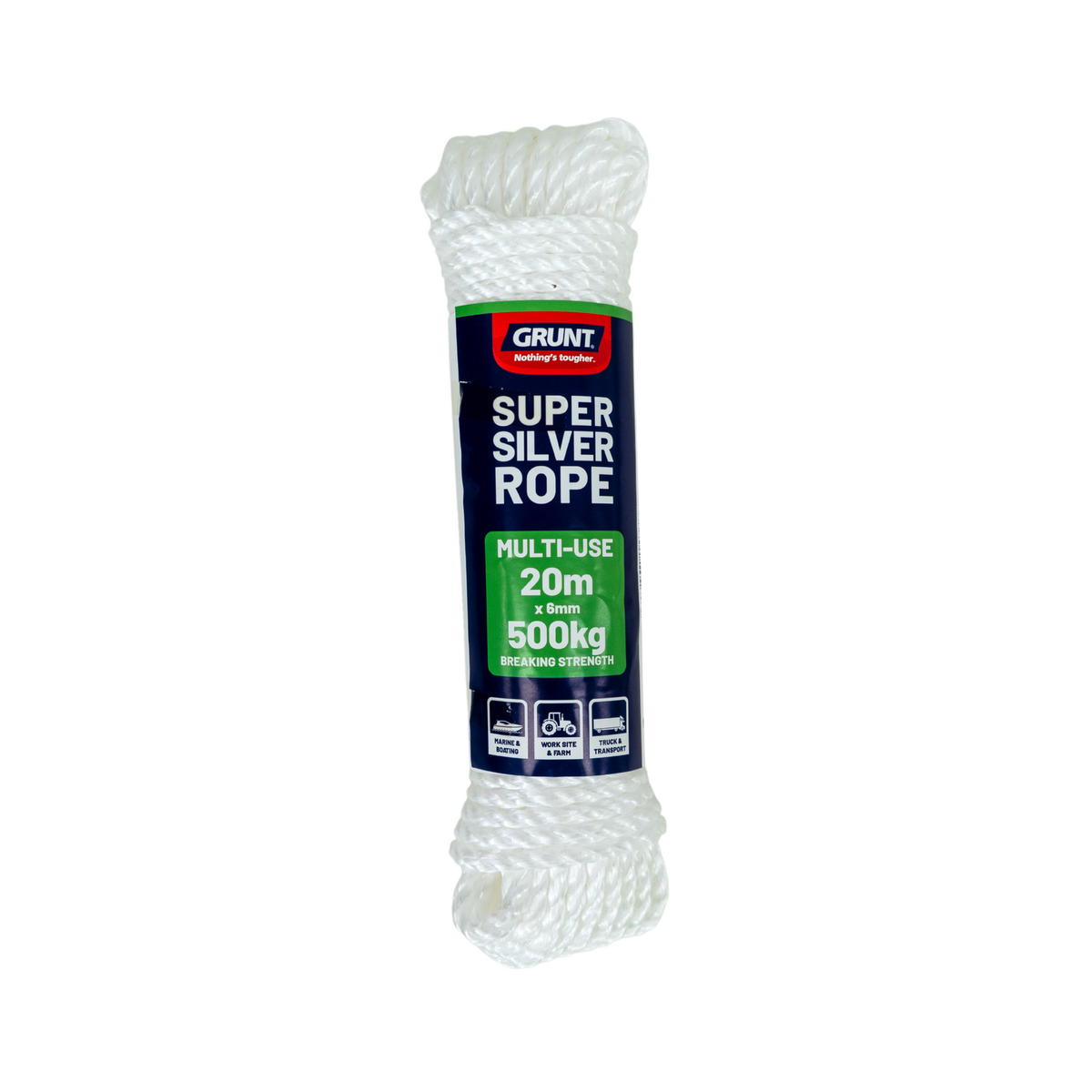 Grunt 6mm x 20m White Super Silver Rope - Bunnings Australia