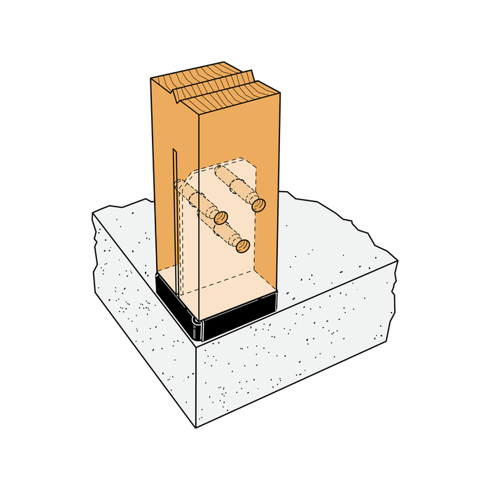 Simpson Strong-Tie Concealed Post Base - Suits 115 To 125mm Square ...