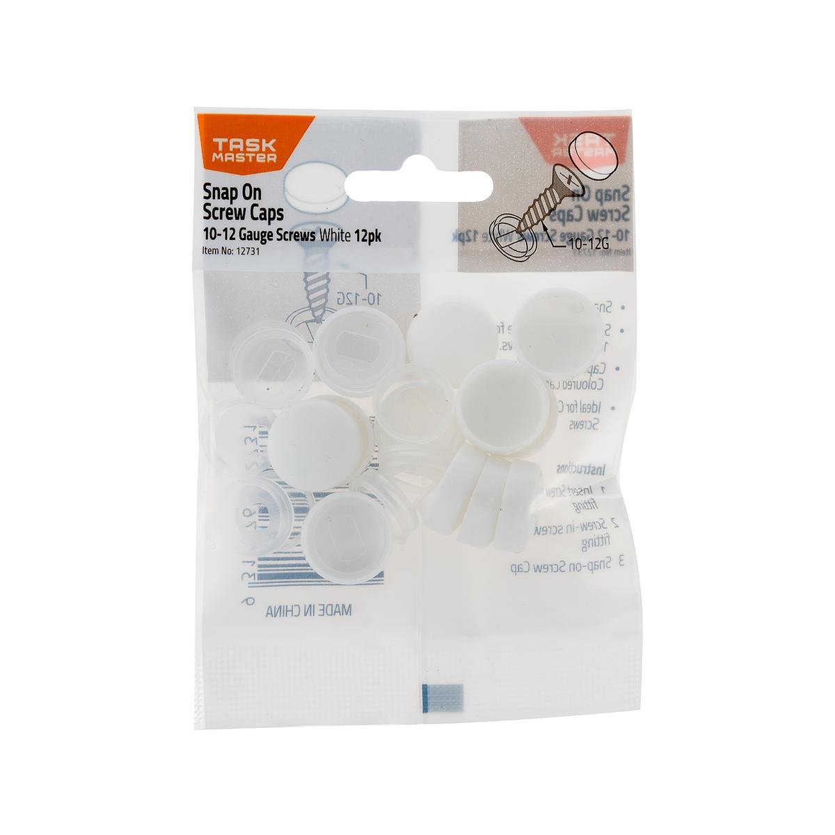 Taskmaster 10 - 12g Snap On Screw Caps - 12 Pack - Bunnings Australia