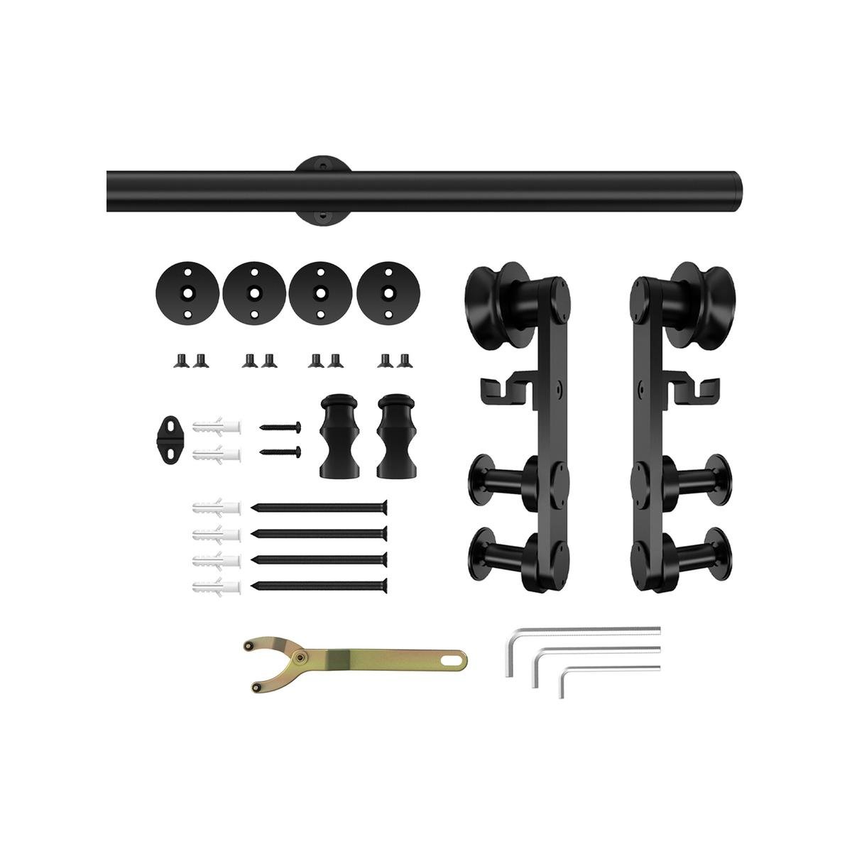 Rolltrak Black Matte Side Mount Barn Door Round Track Set - Bunnings ...