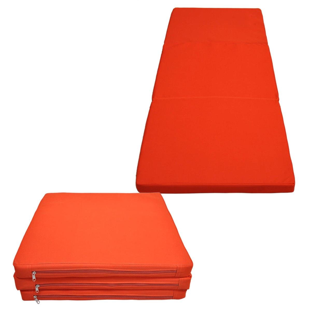 2 Folding Yoga Orange Mats - Gymnastics Floor Exercise Gym Mat - 180cm ...