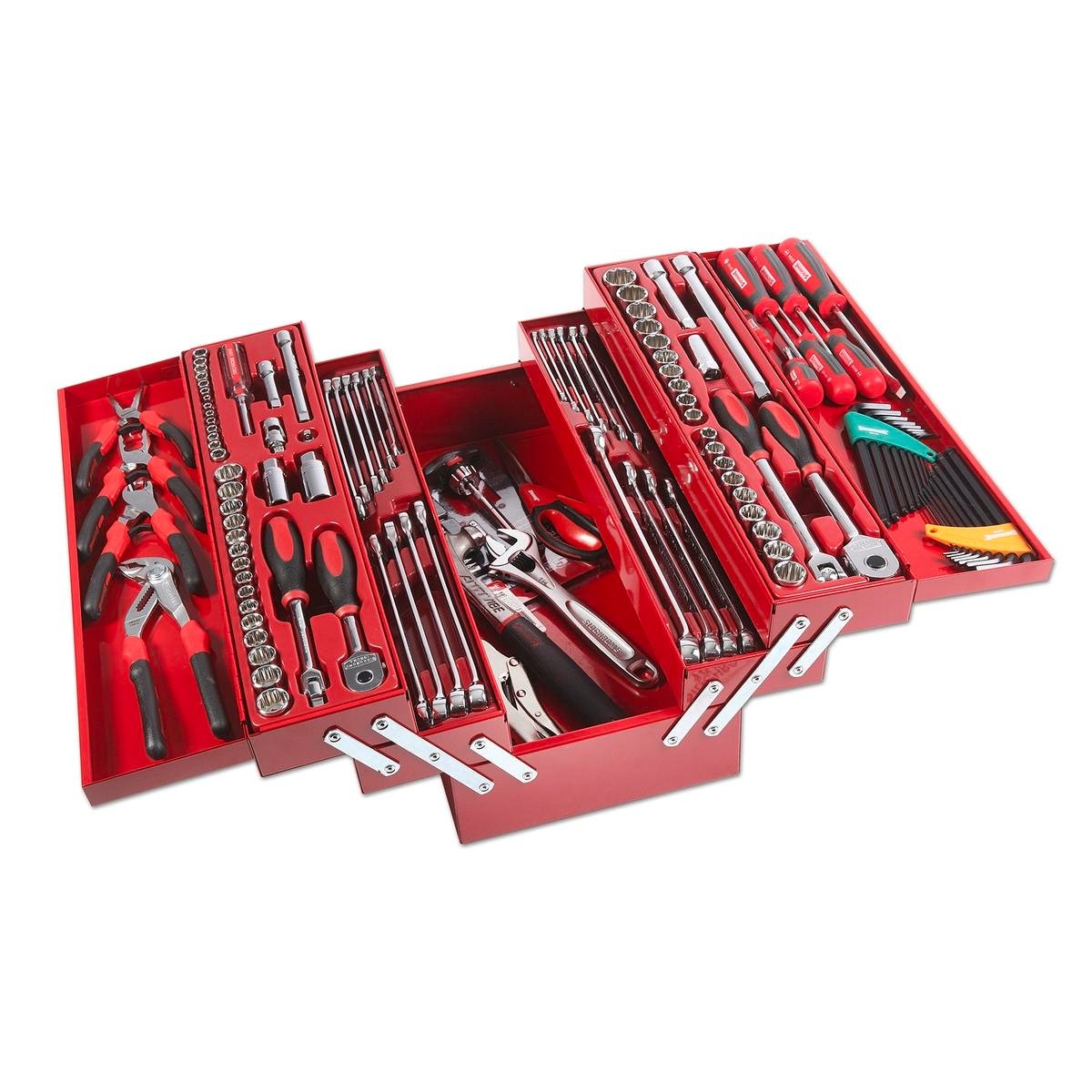 Sidchrome 136 Piece Red AF And Metric Cantilever Tool Kit - Bunnings ...