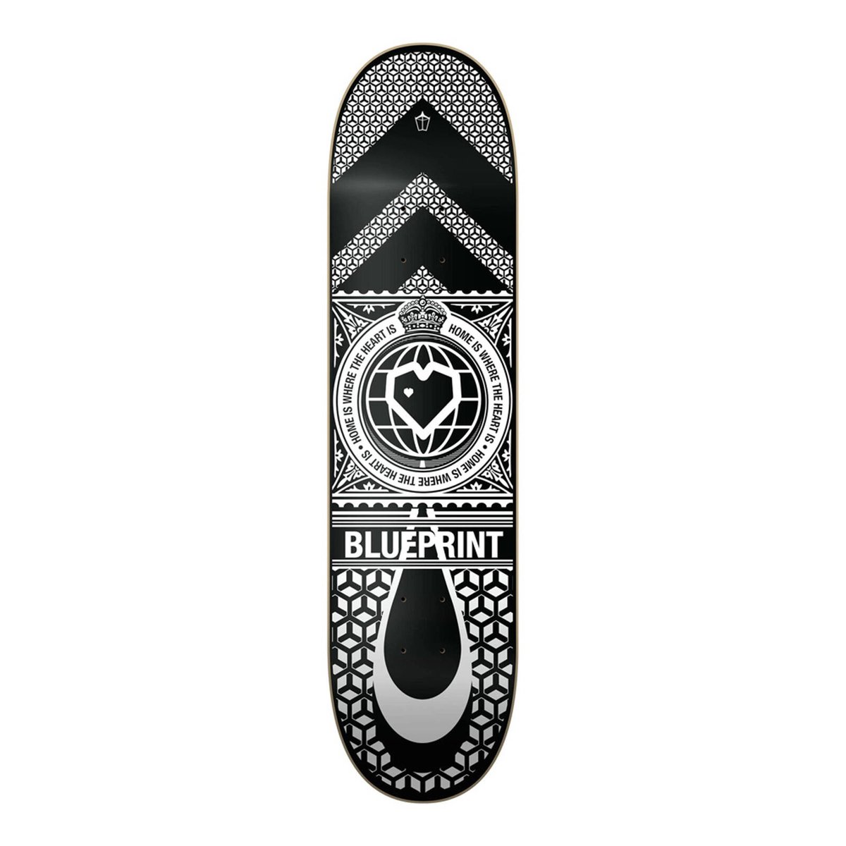 Blue Print Blueprint Home Heart Skateboard 8" Decks - White/black ...