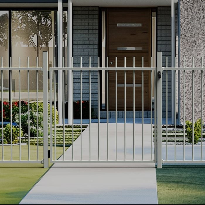 ProtectorAl 1201 - 1500 x 1200mm Surfmist Aluminium Garden Gate Picket ...