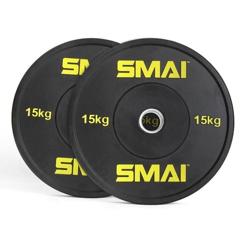 SMAI HD Bumper Plates (Pair) - 15kg - Black - Bunnings Australia
