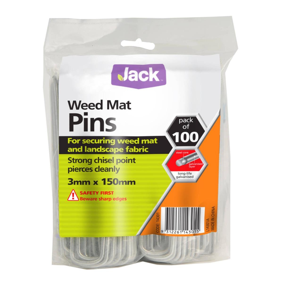 Jack Weed Mat Landscaper Pins - 100 Pack - Bunnings New Zealand