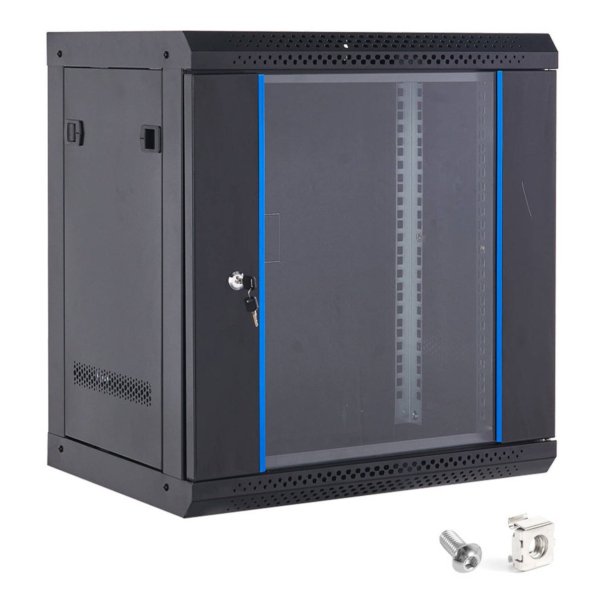 12U Cabinet Server Rack Wall Mount LAN Rack IT Equipment 20kg Max ...