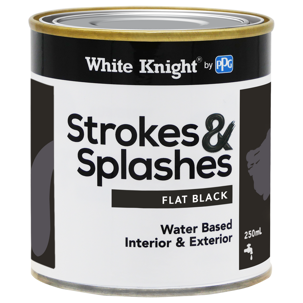 White Knight 250ml Black Flat Strokes And Splashes Paint - Bunnings ...