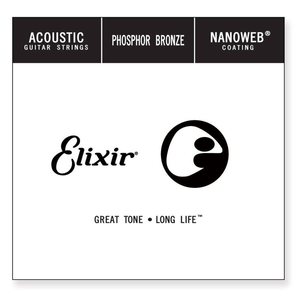 Elixir #14122 Acoustic Nanoweb Phosphor Bronze 0.022 Single String ...