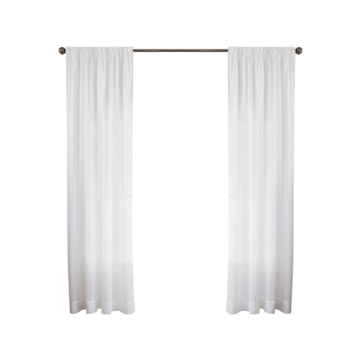 Smart Home Products White Airlie Rod Pocket Net Sheer Curtain - 150 x ...