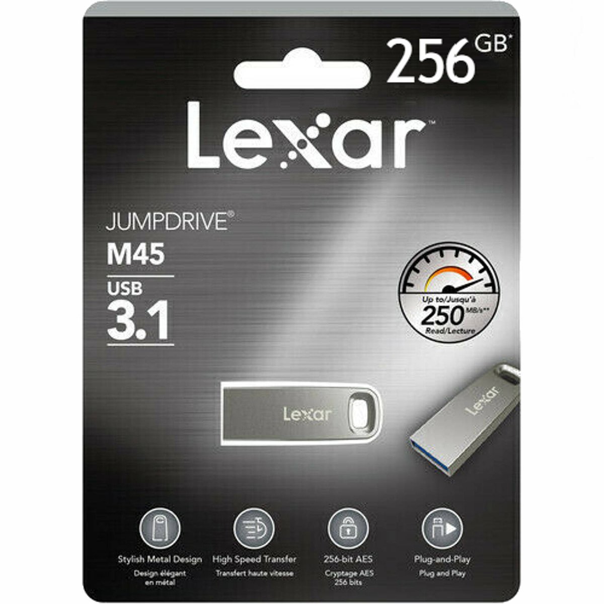 Lexar USB 3.1 256GB Flash Drive JumpDrive M45 Memory Stick (250MB/s ...