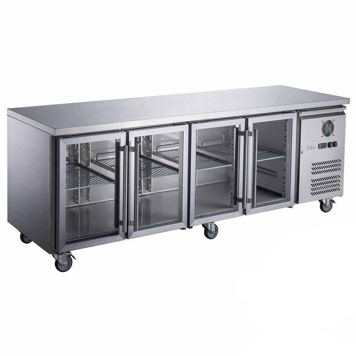 FED-X Four Glass Door Bench Fridge - XUB7C22G4V - Bunnings Australia
