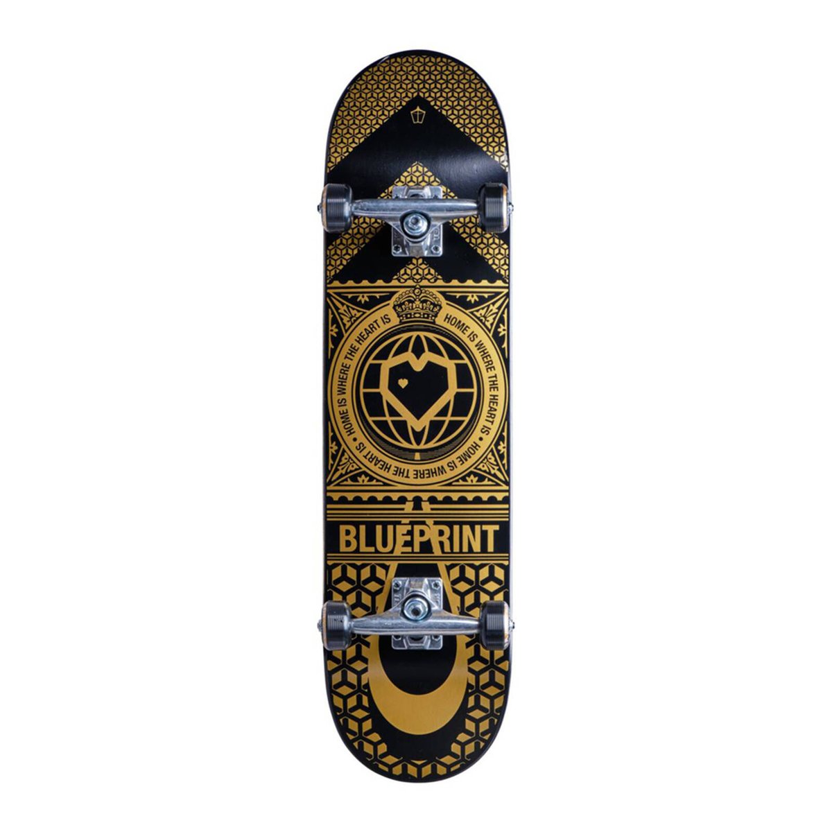 Blue Print Blueprint Home Heart Complete Skateboard 8.125 - Black/gold ...