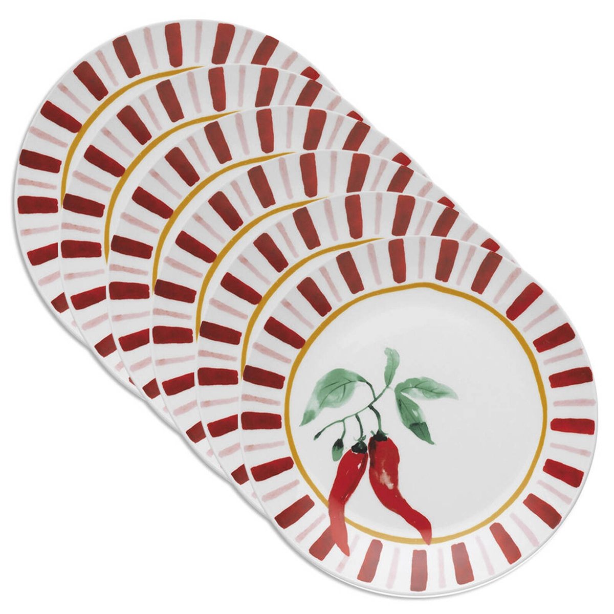 6PK Porto Cucina 20cm Porcelain Side Plate Round - Chilli - Bunnings ...