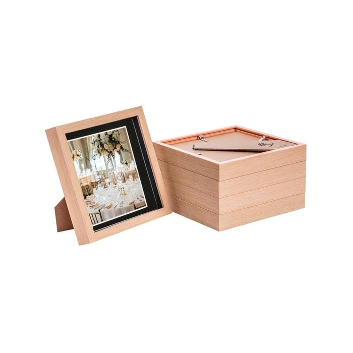 Nicola Spring Shadow Box Frames - 8 x 8" with 6 x 6" Mount - Light Wood ...