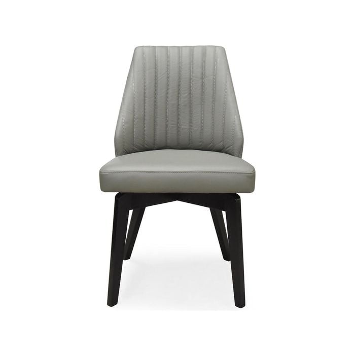 Shelby Set of 2 Dining Chair Genuine Leather Solid Rubber Wood Frame ...