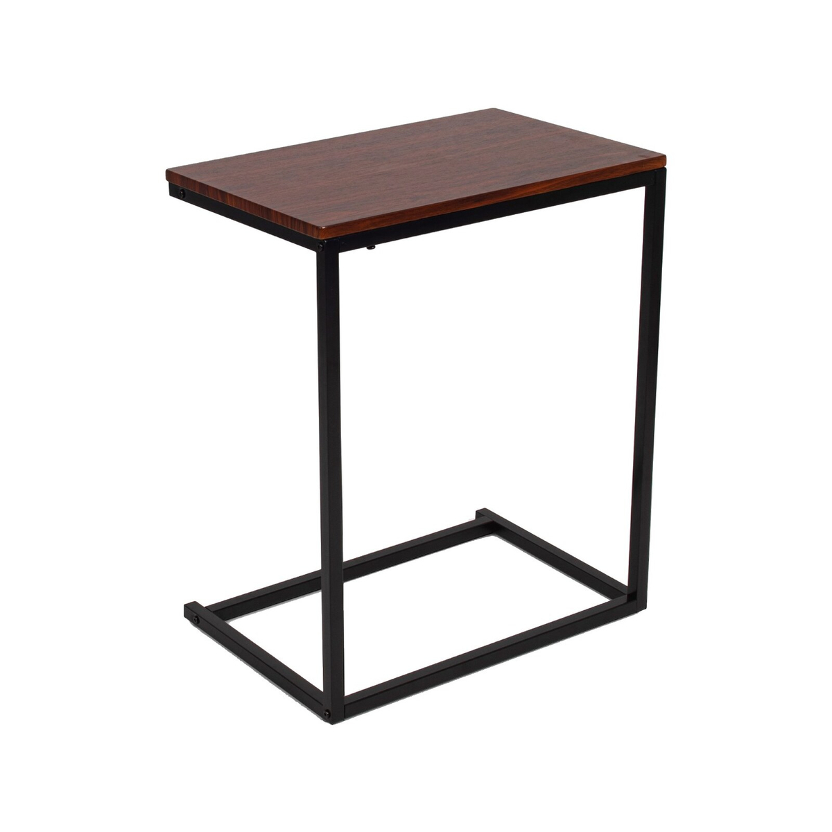 Costway C-Shape Side Table Metal Frame Modern Brown - Bunnings Australia