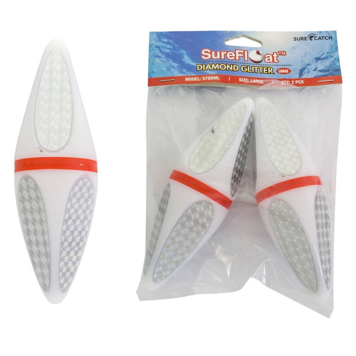 2 Pack of Surecatch Large Diamond Glitter Floats - Bunnings Australia
