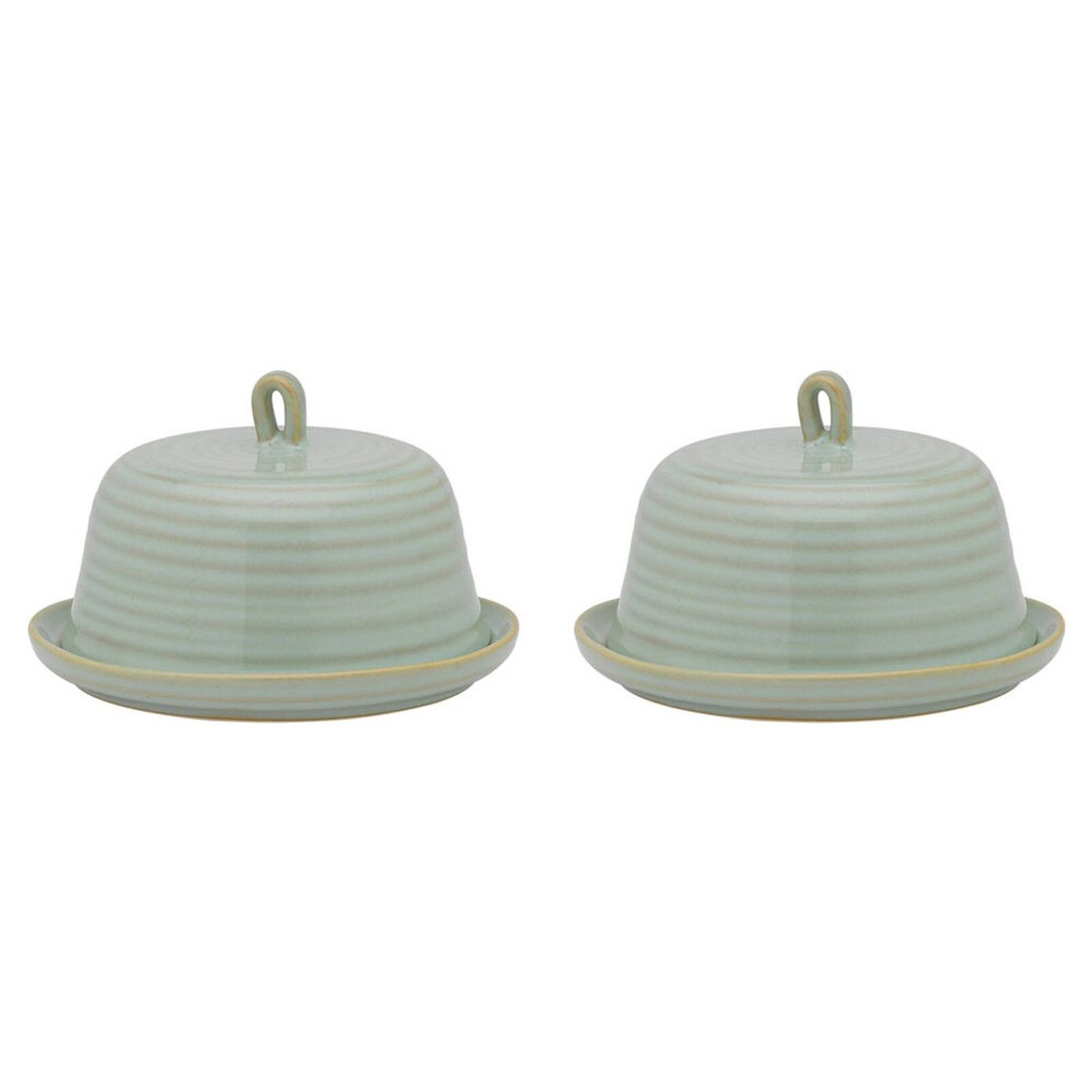 2PK Ecology Reactive Glaze Stoneware Ottawa Butter Dish 15 x 10.5 cm ...