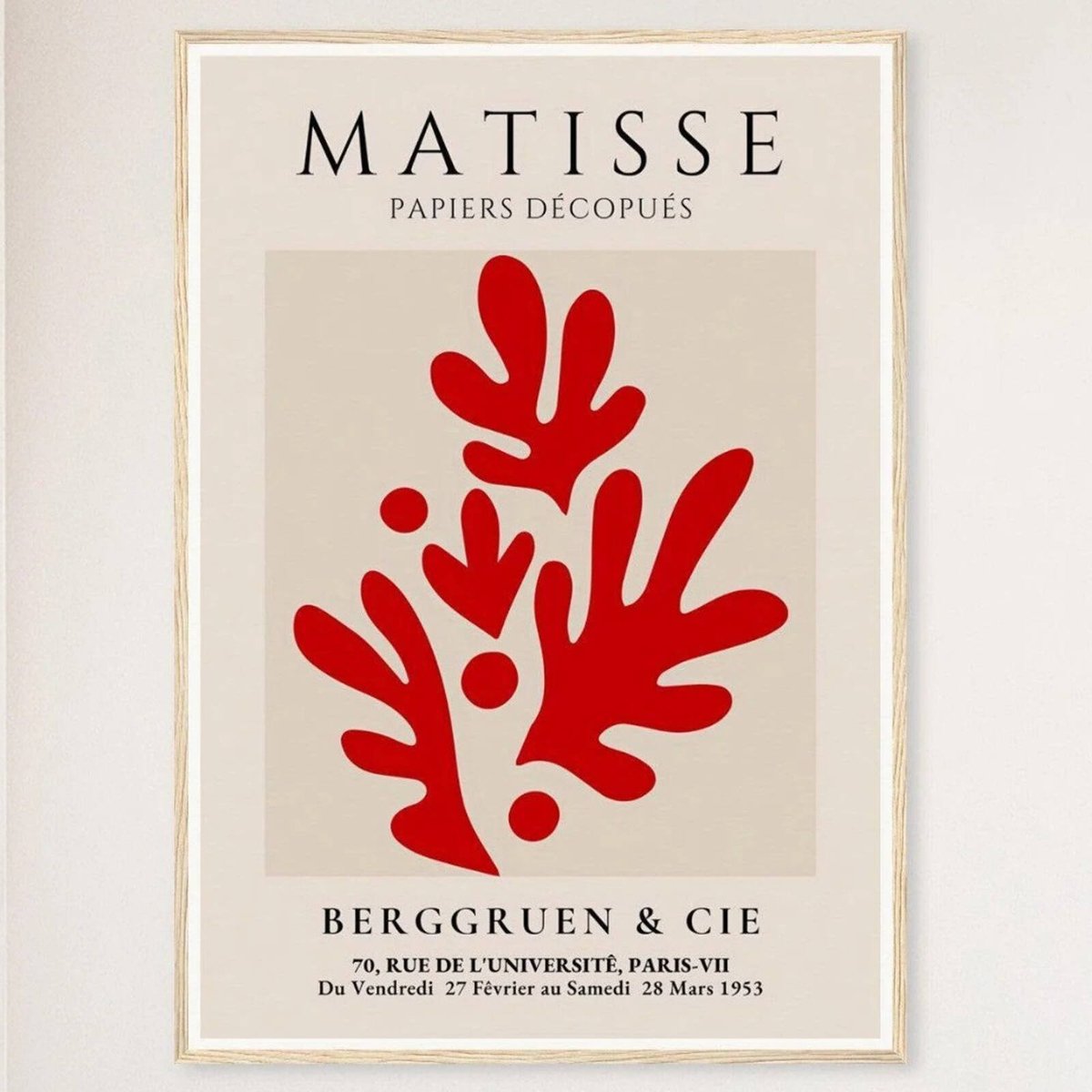 Galrie Henri Matisse Vintage Red Exhibition Print Collection at ...