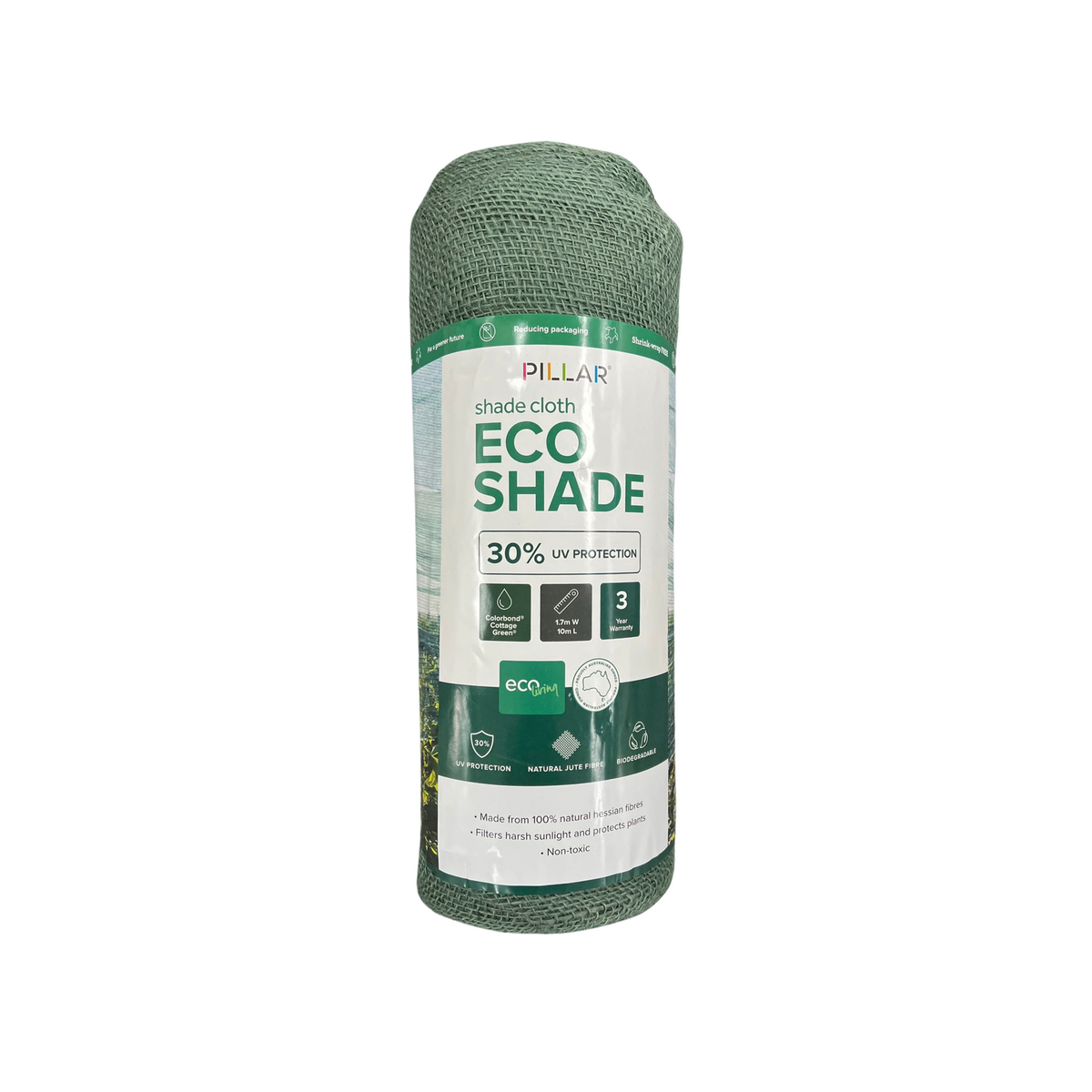 Pillar 1.7 x 10m Cottage Green 30% Eco Shade - Bunnings Australia