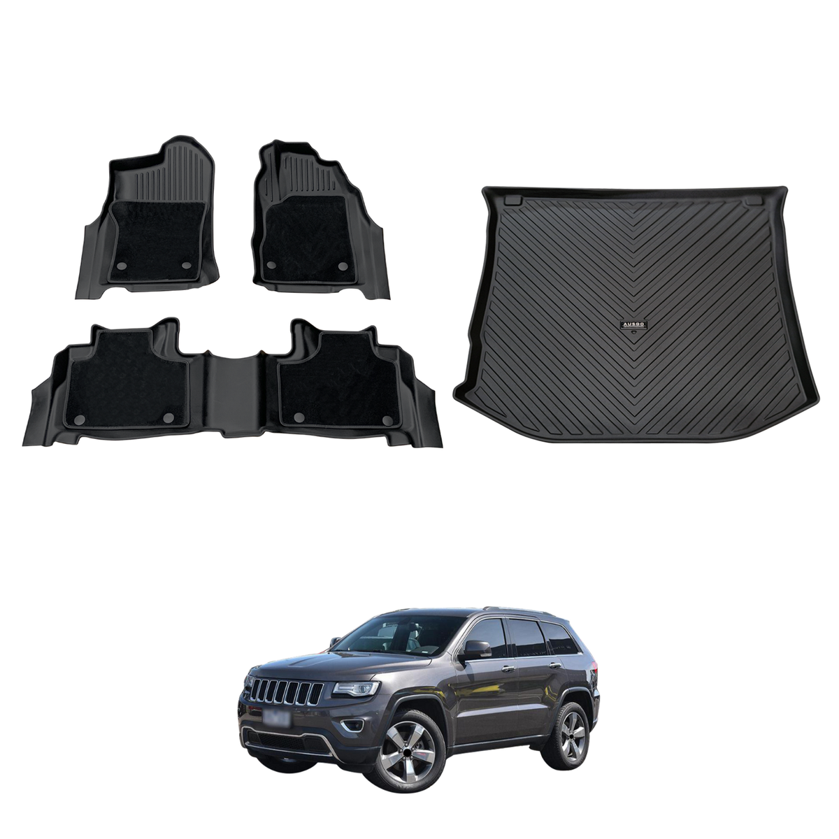 AUSGO Double-Layer Floor Mats & Boot Liner Set for Jeep Grand Cherokee ...