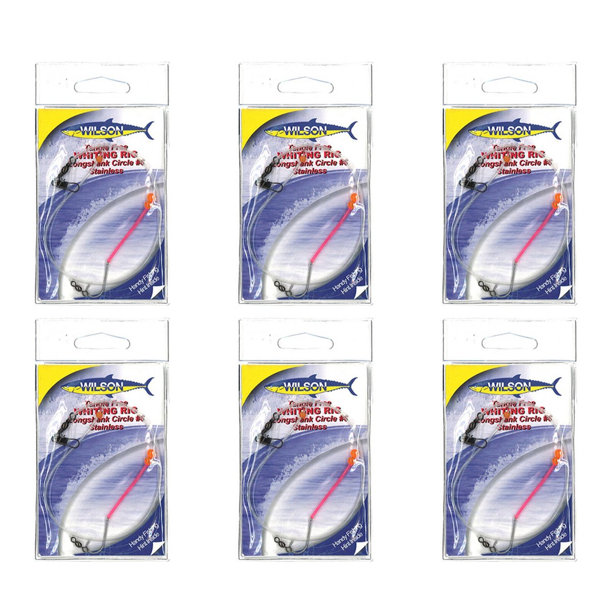 6x Wilson Tangle Free Whiting Rig Stainless Steel Longshank Hook - Size ...