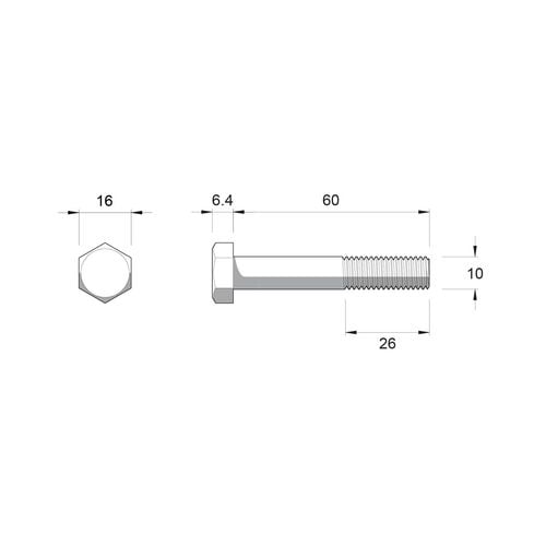ZENITH M10 x 60mm Hot Dip Galvanised Hex Head Bolts and Nuts - 25 Pack ...
