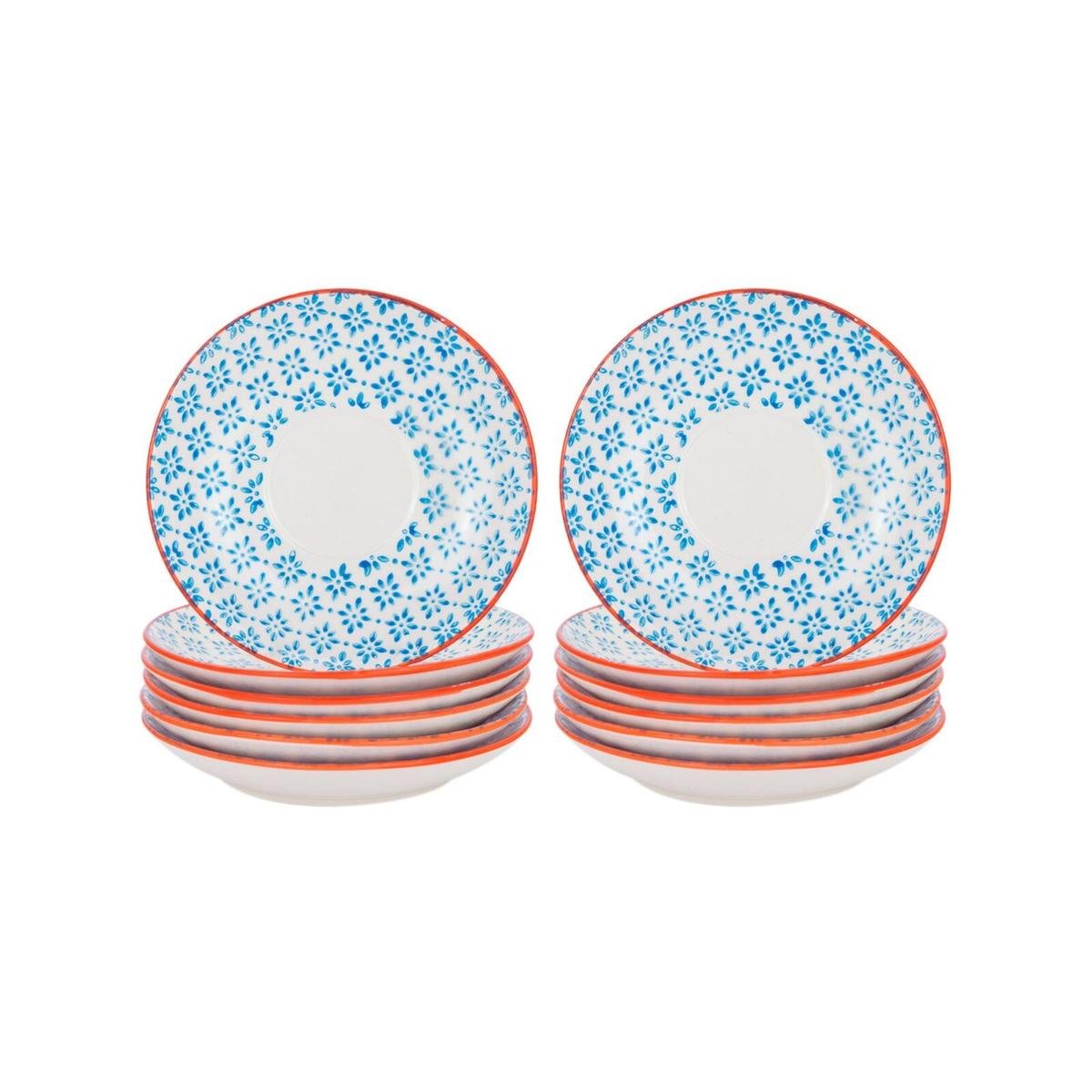 Nicola Spring Patterned Porcelain Saucers For Cappuccino Cups, 14cm ...