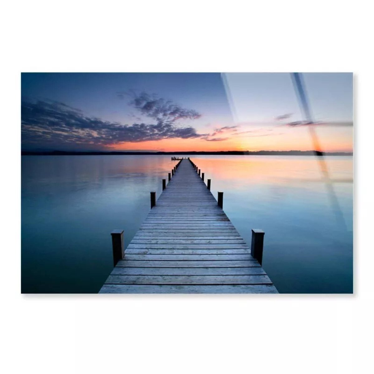 Wooden Pier & Sunset Print 100% Australian Made 120 x 90cm (Acrylic ...