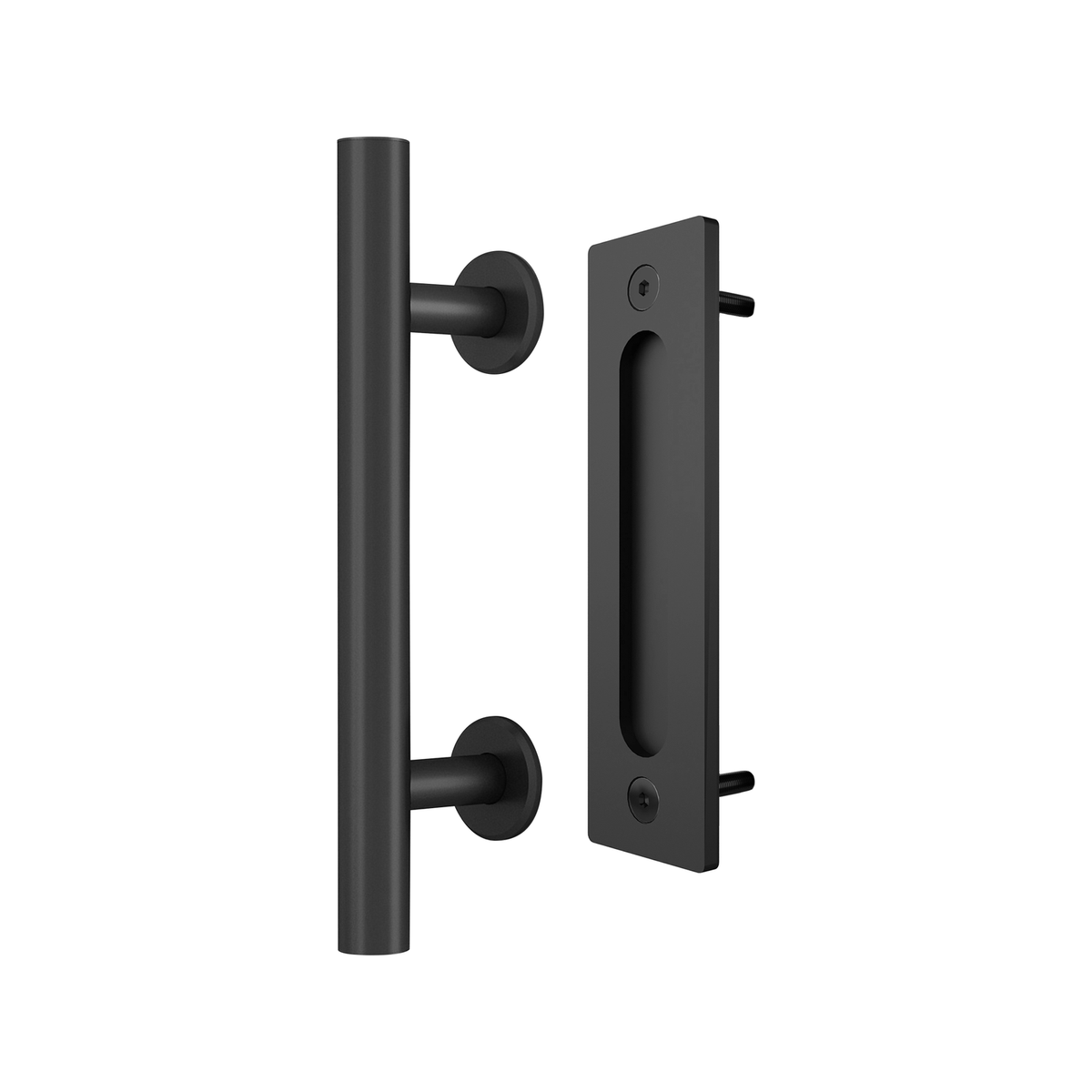 Rolltrak Matte Black Barn Door Pull Handle Set - Bunnings Australia