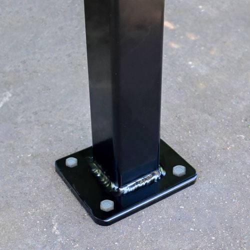 ProtectorAl 50 x 50 x 1000mm H Satin Black Aluminium Garden Flanged ...