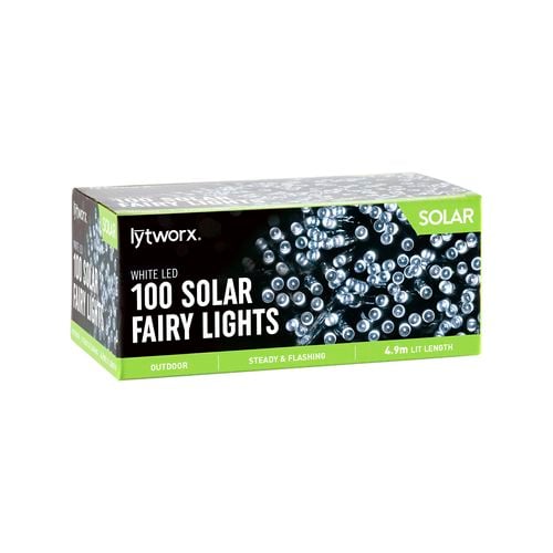 Lytworx 100 White LED 2 Function Solar Fairy Lights - Bunnings Australia