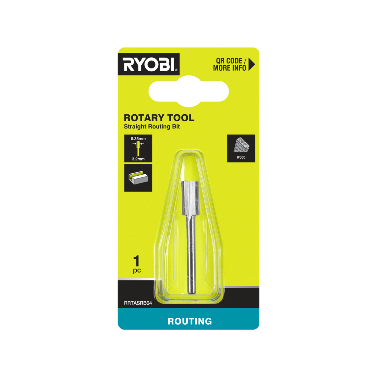 Ryobi 6.4mm Straight Router Bit - Bunnings Australia