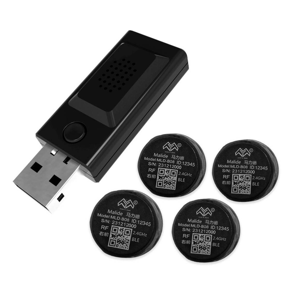 Car TPMS Tyre Pressure Monitoring System Malide BLE Bluetooth 5.2 4x ...