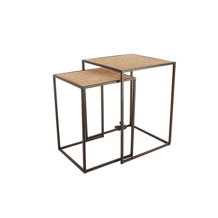 2pc Maine & Crawford Hendrix 50/57cm Side Table - Matte Black - Bunnings Australia