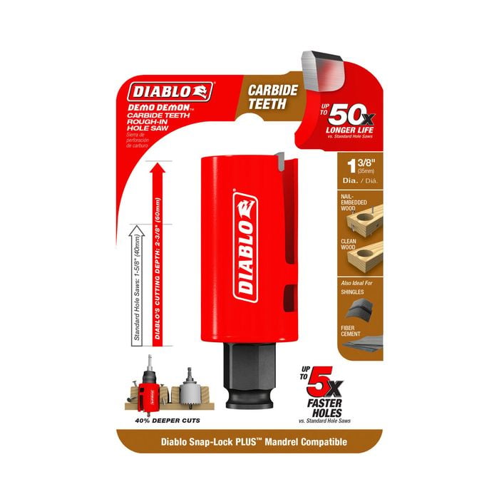 Diablo 1-3/8'' Demo Demon Carbide Teeth Rough-in-Hole Saw - Bunnings ...