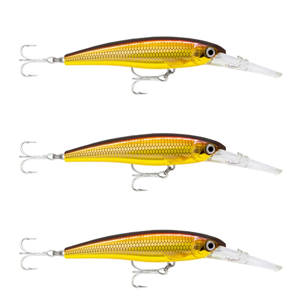 3x Rapala 11cm Saltwater X Rap Deep Hardbody Fishing Lures - Golden Alb ...